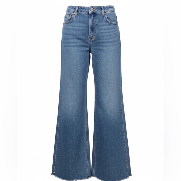 Zara | Jeans | Zara 9 Cotton Wide Leg Ankle Light Wash Jeans Size 4 ...